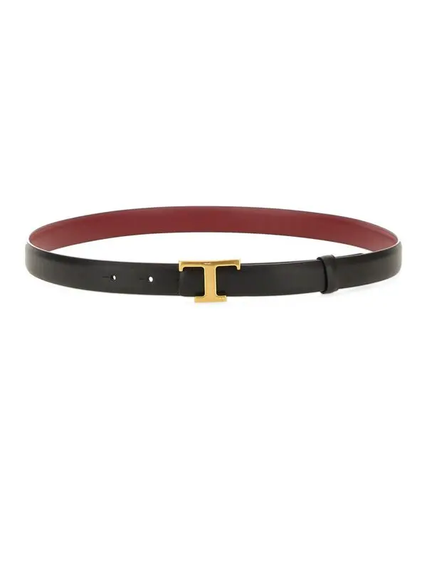 TOD`S Tod's T Timeless Reversible Belt In Leather - Black