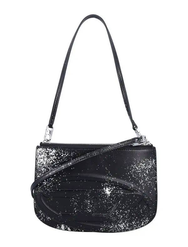 DIESEL® Printed Leather Shoulder Bag - Black