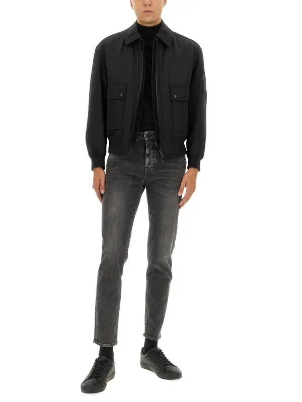 BOSS Polyester Zip-up Jacket - Black