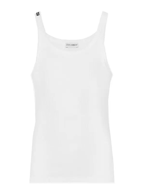 Dolce & Gabbana Marcello Ribbed-knit Tank Top - White