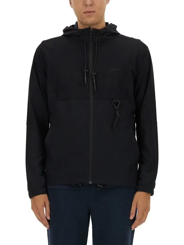 BOSS Technical Fabric Hooded Sweatshirt - Black