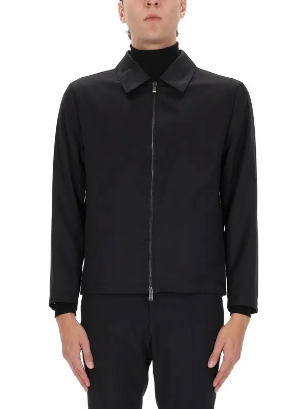 BOSS Zip-front Collared Jacket - Black