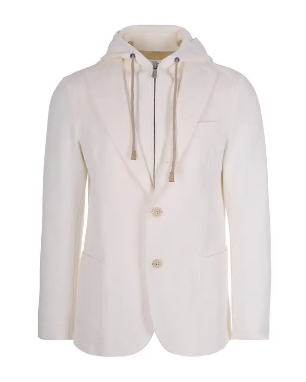 Eleventy Mini Jacket With Hood - Bianco