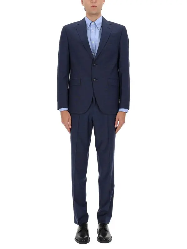 BOSS Regular-fit Suit In Micro-patterned Virgin Wool