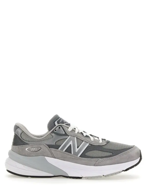 NEW BALANCE 990v6 Usa Crafted Suede And Mesh Sneakers - Grey