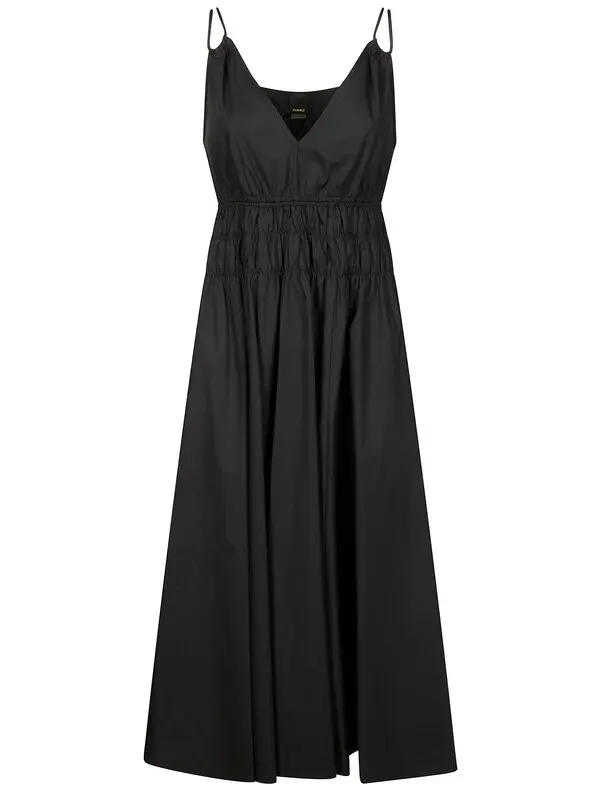 Pinko Shirred V-neck Dress