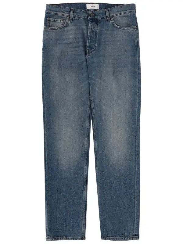 LARDINI Slim Fit Straight Leg Jeans - Denim