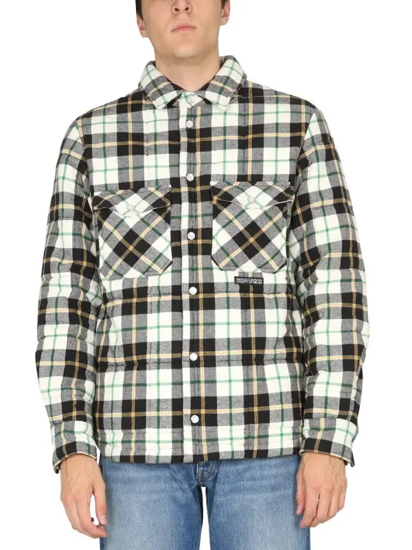 MARCELO BURLON COUNTY OF MILAN Padded Pocket Checked Shirt - Green