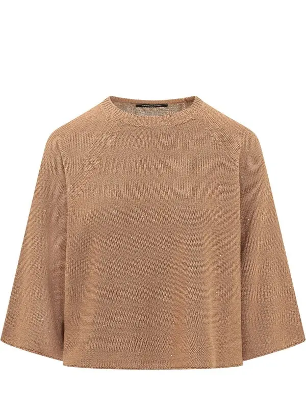 Fabiana Filippi Knit Sweat Short With Unique Neckline - Vimini