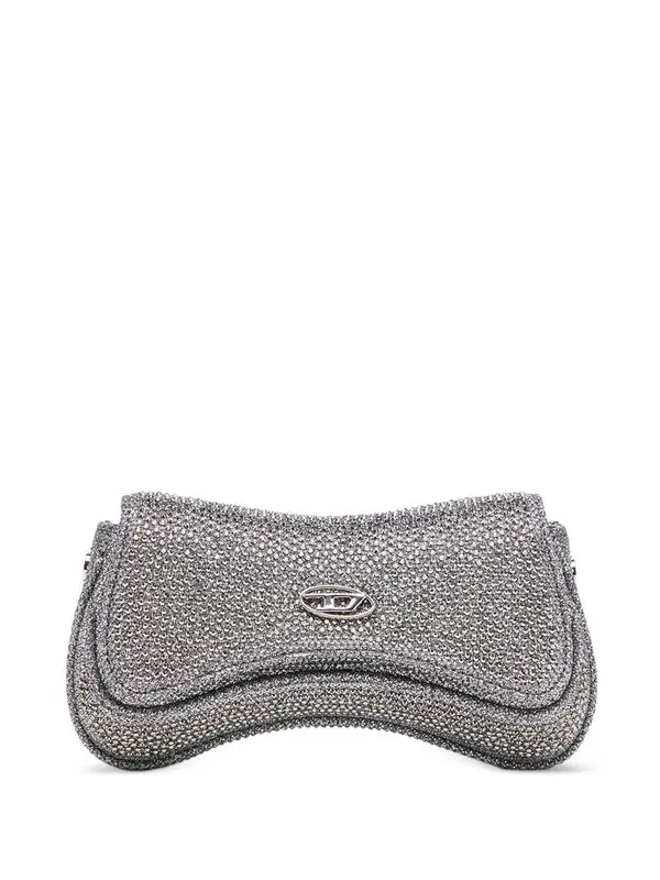 DIESEL® Rhinestone Embellished Mini Handbag - Silver