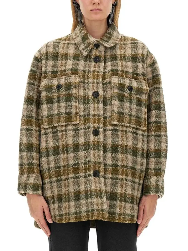 MARANT ETOILE Harveli Oversized Checked Wool-blend Jacket - Multicolour