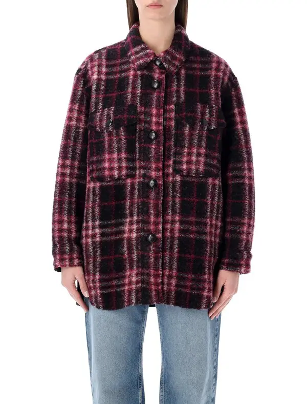 MARANT ETOILE Oversized Plaid Wool-blend Shirt Jacket
