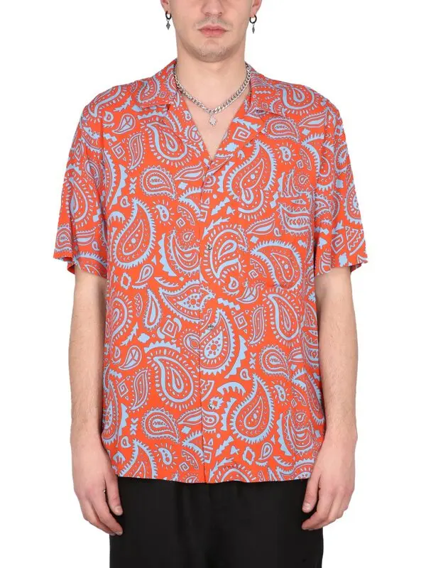 MARCELO BURLON COUNTY OF MILAN Paisley Hawaii Shirt - Red