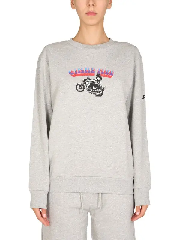 A.p.c. Classic Crewneck Sweatshirt With Graphic Detail - Grey
