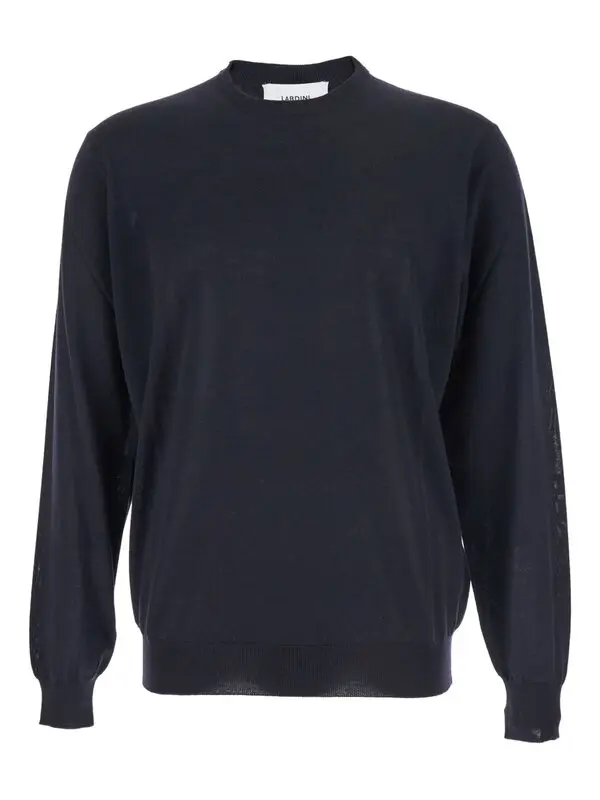 LARDINI Classic Virgin Wool Crewneck Sweater - Blue