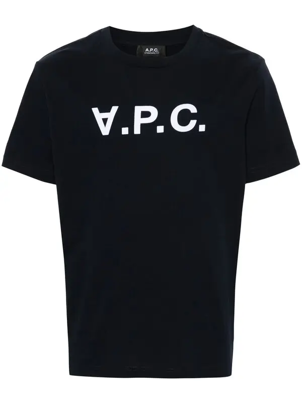 A.p.c. Straight Cut Velvet Logo Tee
