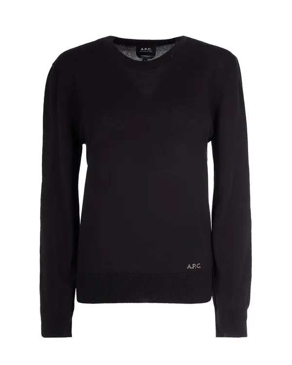 A.p.c. Classic Cotton Crew Neck Sweater - Black