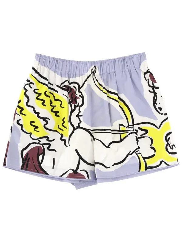 Tory Burch Printed Cotton Mini Shorts - Multicolour