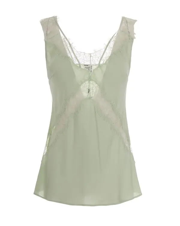 Pinko Lace Trimmed Camisole - Celadon