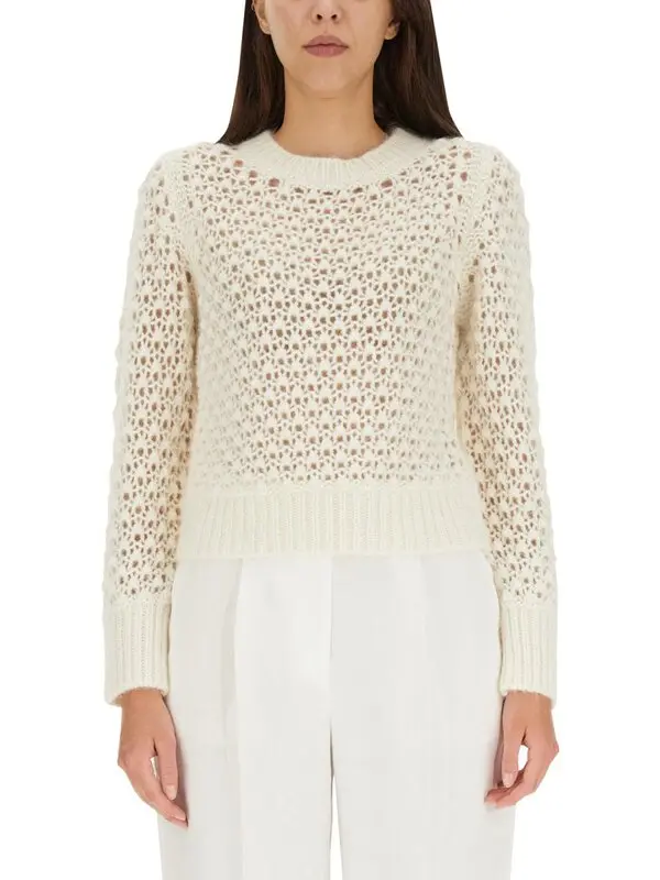 Fabiana Filippi Open-knit Long-sleeve Jumper - White