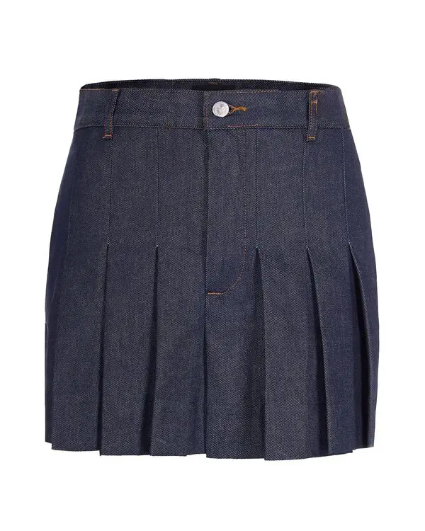 A.p.c. Pleated Denim Mini Skirt - Indigo