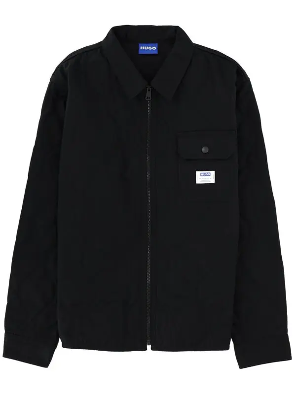 Hugo Quilted Cotton Zip-up Jacket - Black
