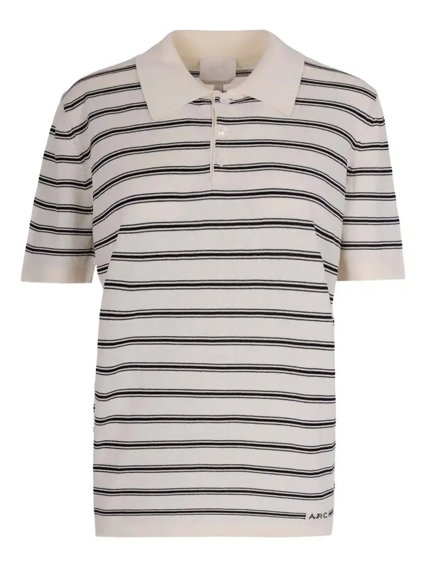 A.p.c. Mini Ribbed Polo With Button Fastening