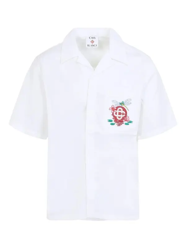 Casablanca Dragonfly Print Cotton Short Sleeve Shirt For - Dragonflyf