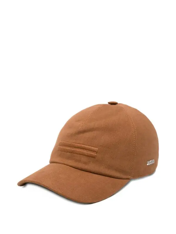 Zegna Lined Metal Logo Cap With Tonal Embroidery