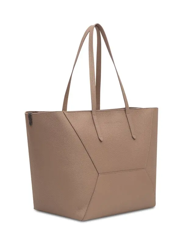 Brunello Cucinelli Leather Tote Handbag - Antilope