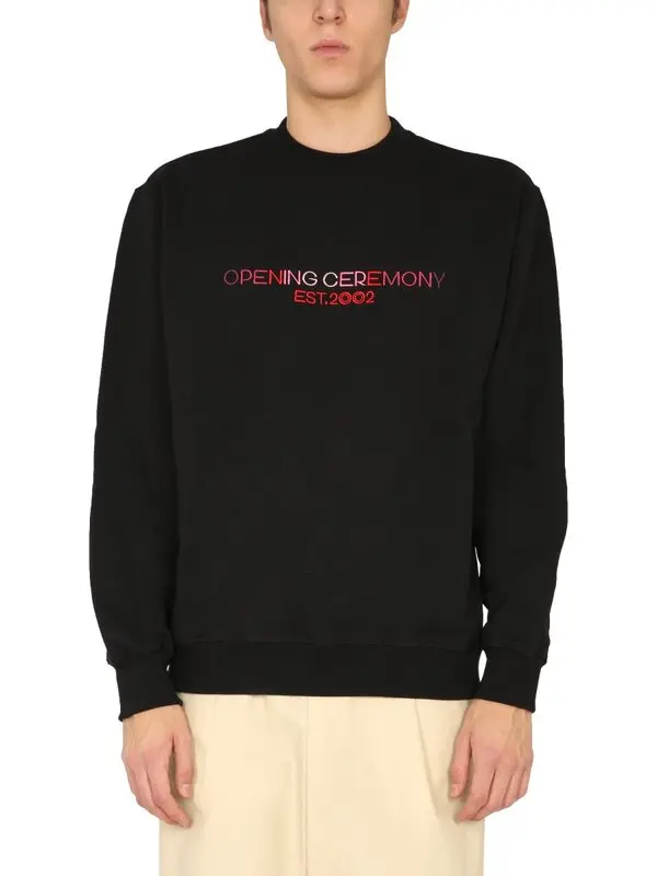 Opening Ceremony Embroidered Crewneck Sweatshirt - Black