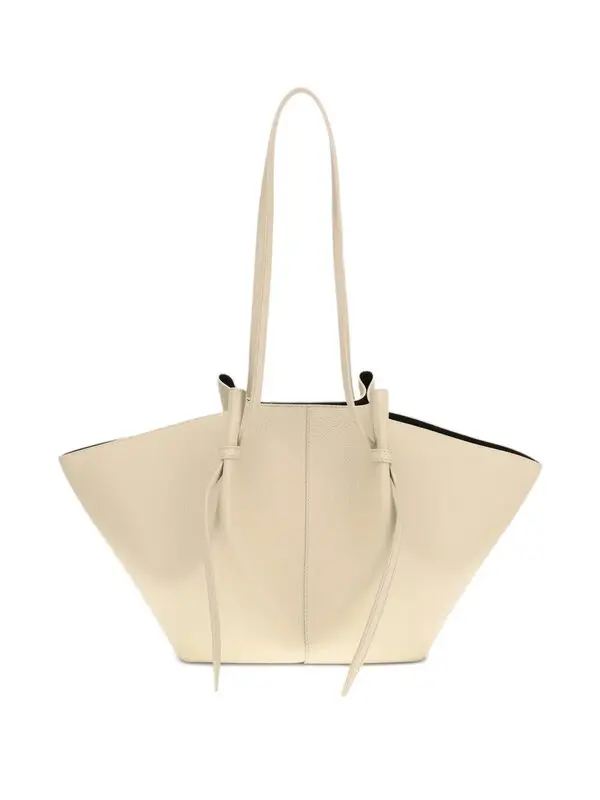 Yuzefi Grained Leather Tote Handbag With Adjustable Strap 51 Cm Width