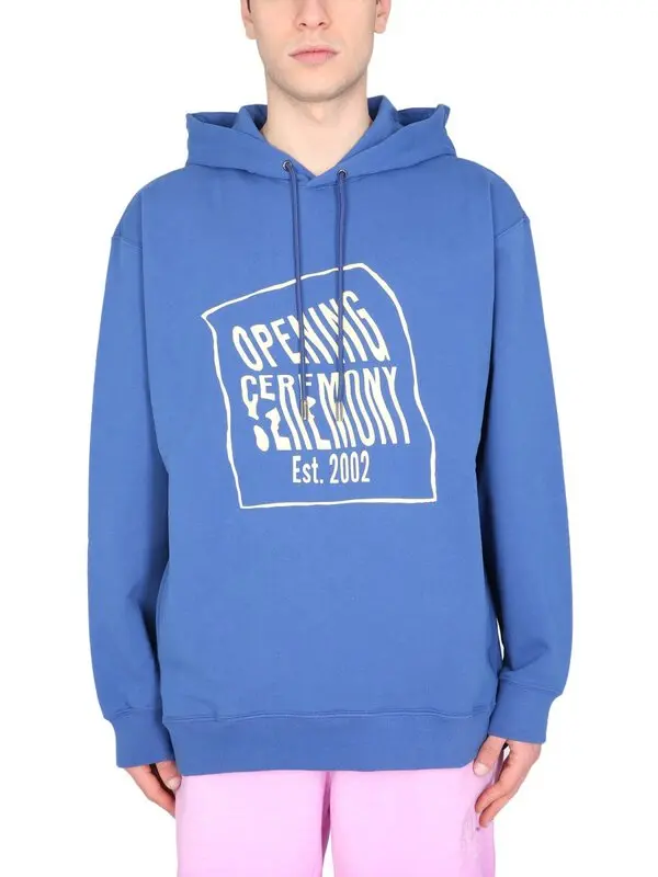Opening Ceremony Logo Box Hoodie - Azure