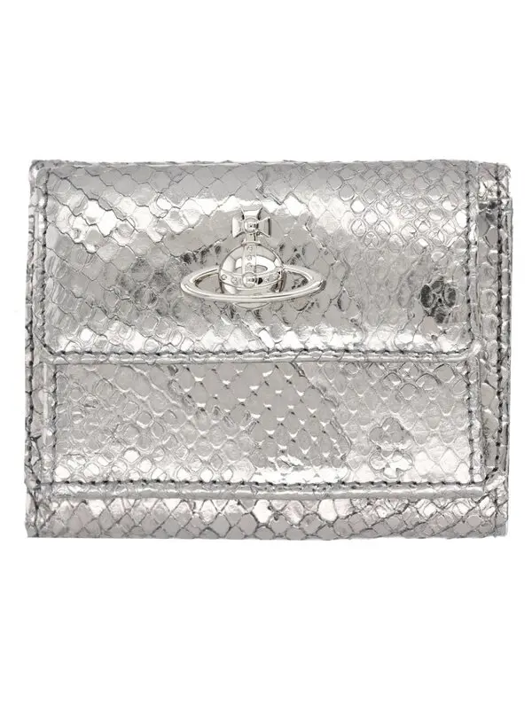 VIVIENNE WESTWOOD Textured Foldover Wallet - Grey