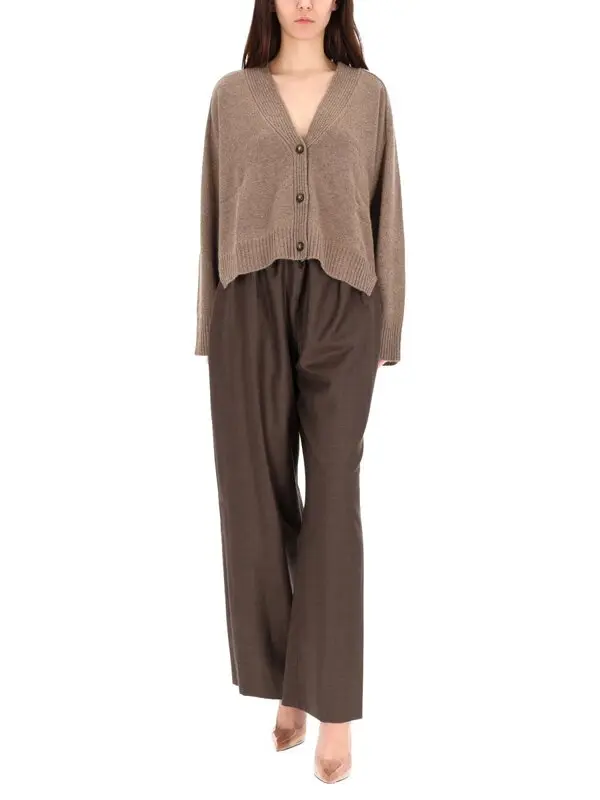 Loulou De Saison Wide Leg Wool Trousers - Brown
