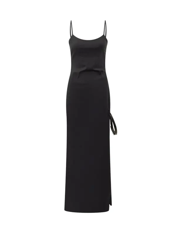 Coperni Tailored Long Dress With Subtle Stripes