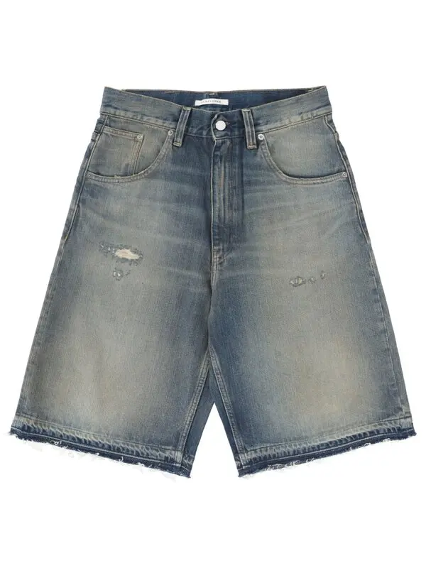 SUNFLOWER Distressed Shorts With Raw Edge Hem