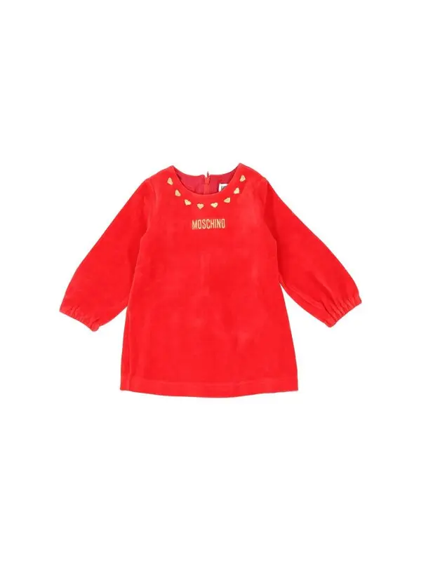 Moschino Velour Dress With Applique Detail
