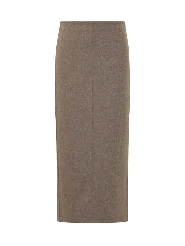 Brunello Cucinelli Virgin Wool Longuette Skirt