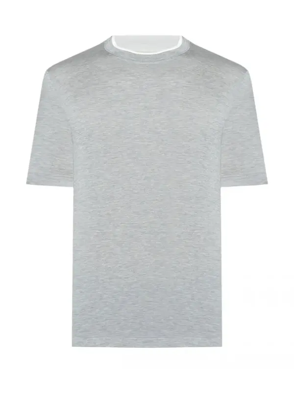 Brunello Cucinelli T-shirt With Faux-layering For - Grey