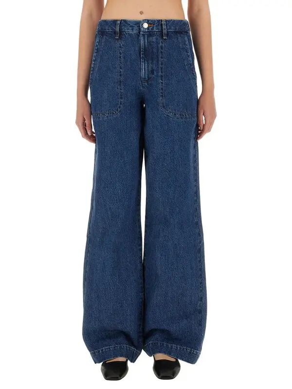 A.p.c. Seaside Wide Leg Jeans In Organic Cotton - Denim