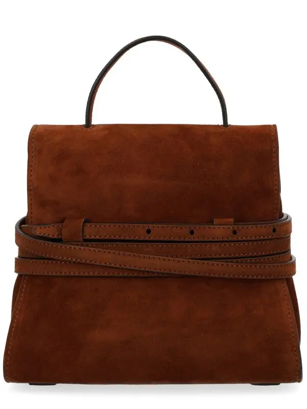 Moschino Suede Satchel With Belt Detail