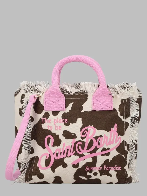 MC2 SAINT BARTH Mini Canvas Handbag With Animal Print - Animalier
