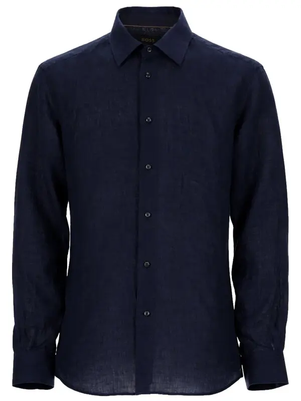 Hugo Boss Linen Button-up Shirt For Ss26