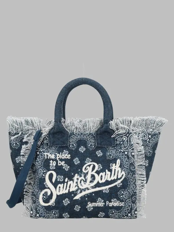 MC2 SAINT BARTH Colette Mini Canvas Handbag - Blue