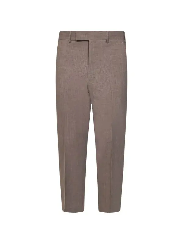 PT TORINO Rebel Fit Wool Blend Trousers - Brown
