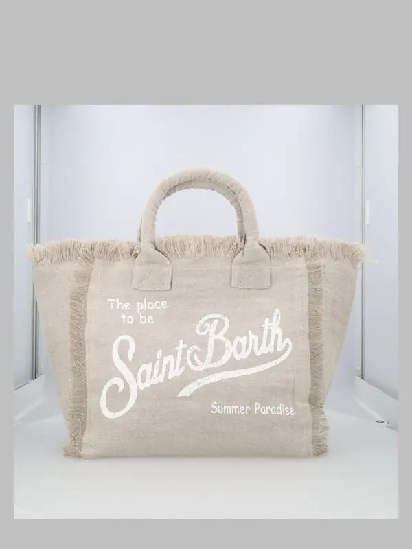 MC2 SAINT BARTH Linen Mini Handbag - Beige