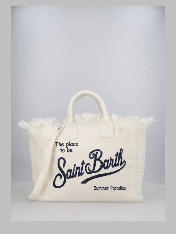 MC2 SAINT BARTH Linen Mini Handbag - White