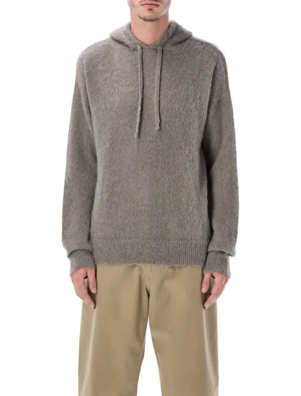 ROLD SKOV Ribbed Drawstring Hoodie - Grey