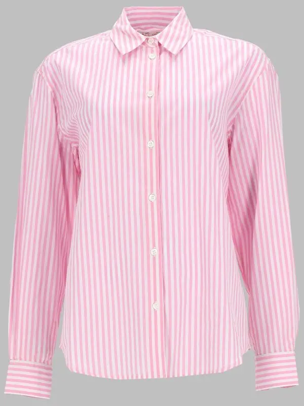 MC2 SAINT BARTH Striped Cotton Button-up Shirt - Pink